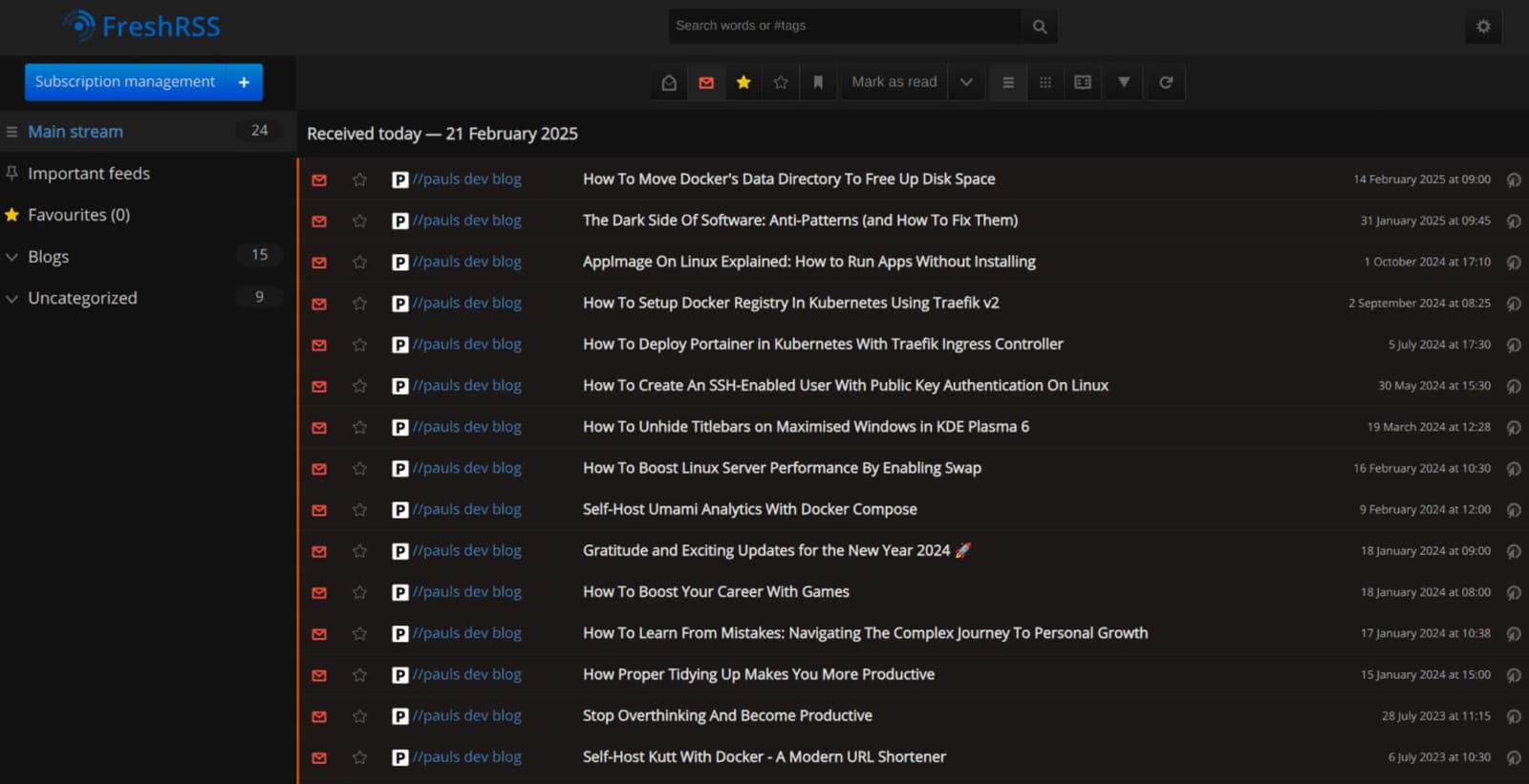 How To Self-Host FreshRSS Reader Using Docker